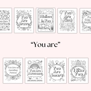 Kids Positivity Coloring Pages, Affirmation Coloring, Positive Mental ...