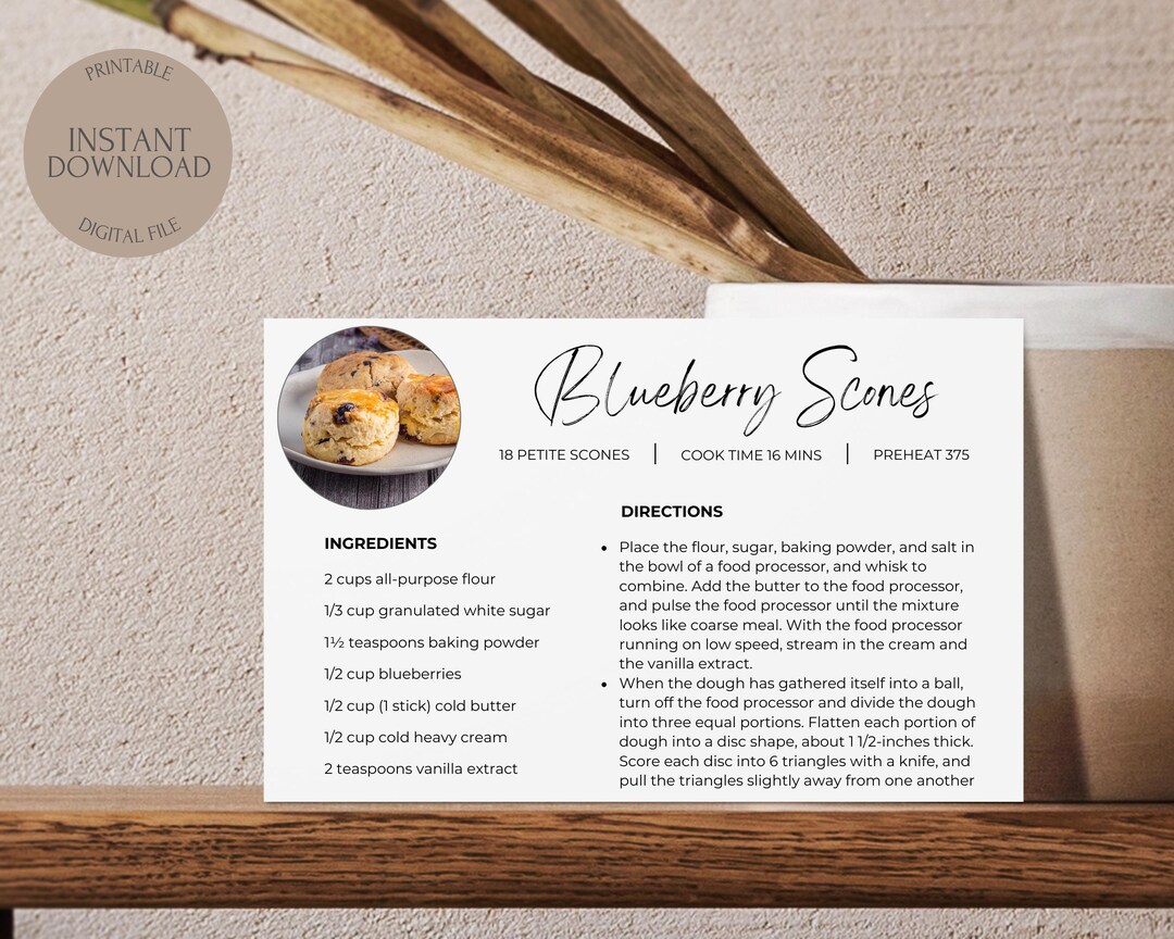 EDITABLE Recipe Card Template Recipe Cards Instant Download ...
