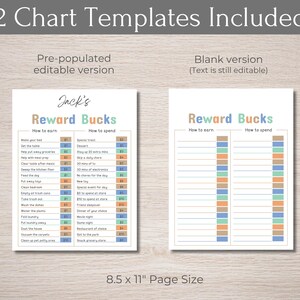 EDITABLE Kids Reward Bucks Printable, Kids Reward Coupons, Chore Bucks ...