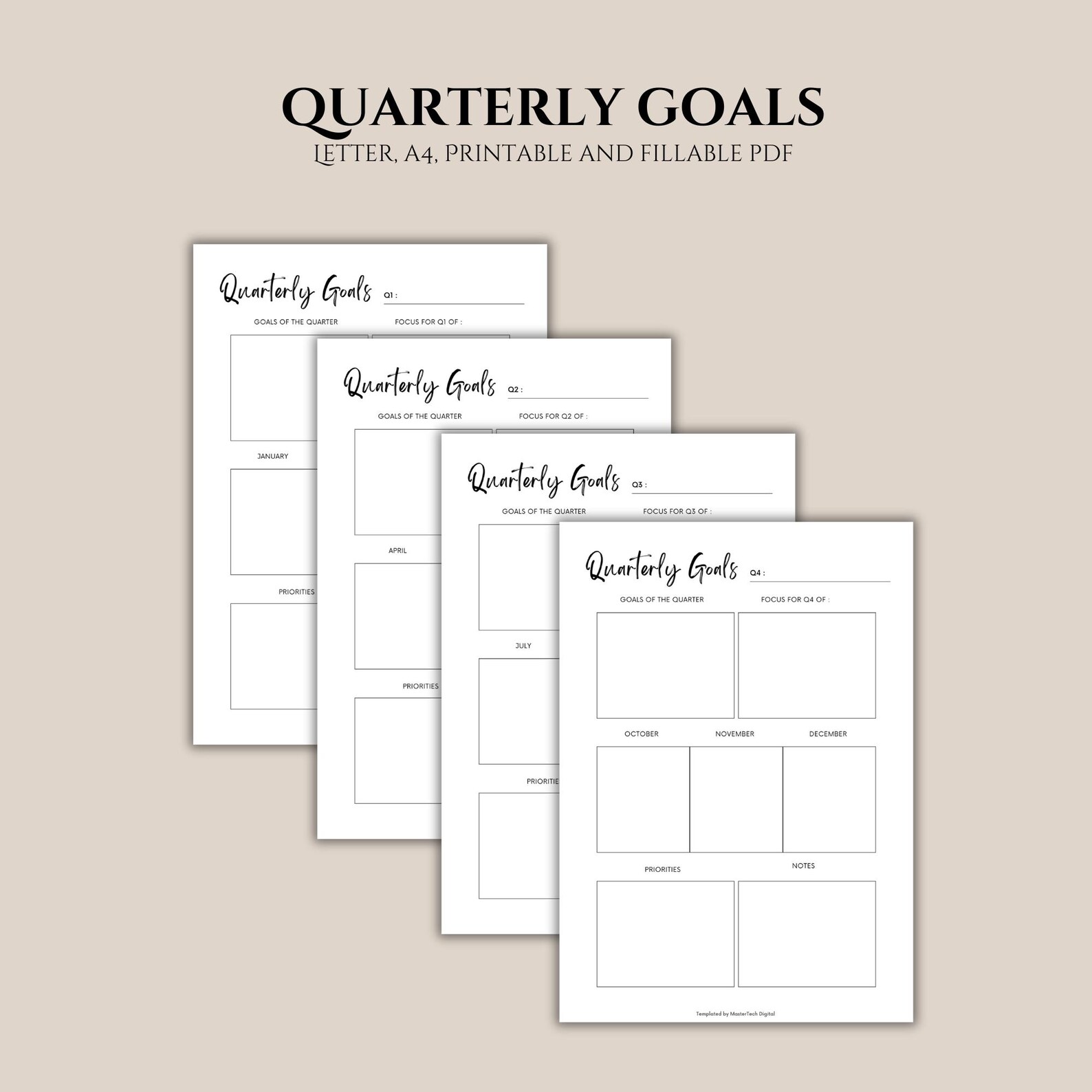12 Goals Setting Planner Printable Worksheets Bundle: Daily, Weekly ...
