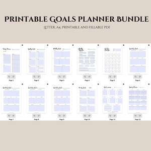 12 Goals Setting Planner Printable Worksheets Bundle: Daily, Weekly ...