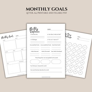12 Goals Setting Planner Printable Worksheets Bundle: Daily, Weekly ...