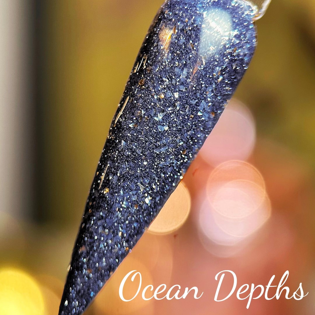 Ocean Depths Deep Blue Silver Chunky Glitter Gel Polish | Non Toxic 9 ...