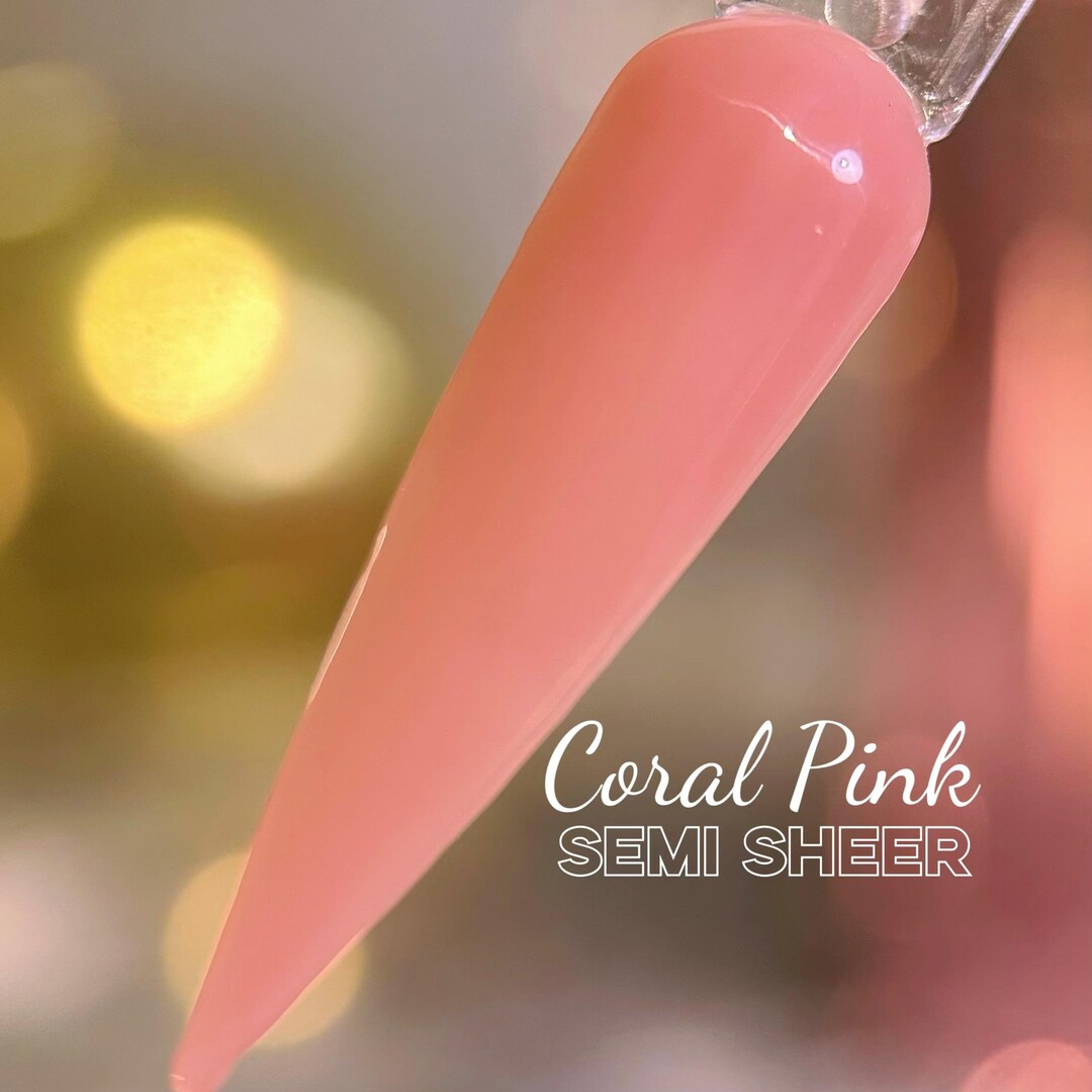 Coral Pink Jelly Semi Sheer Gel Polish | Non Toxic 9-free HPMA TPO ...