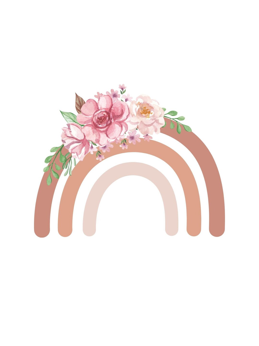 Floral Boho Rainbow Digital Download ONLY PNG Decor for Nursery, Baby ...