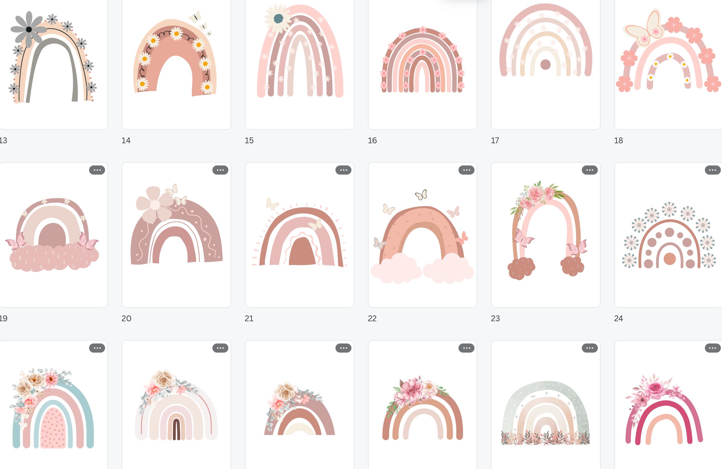 Floral Boho Rainbow Digital Download ONLY PNG Decor for Nursery, Baby ...