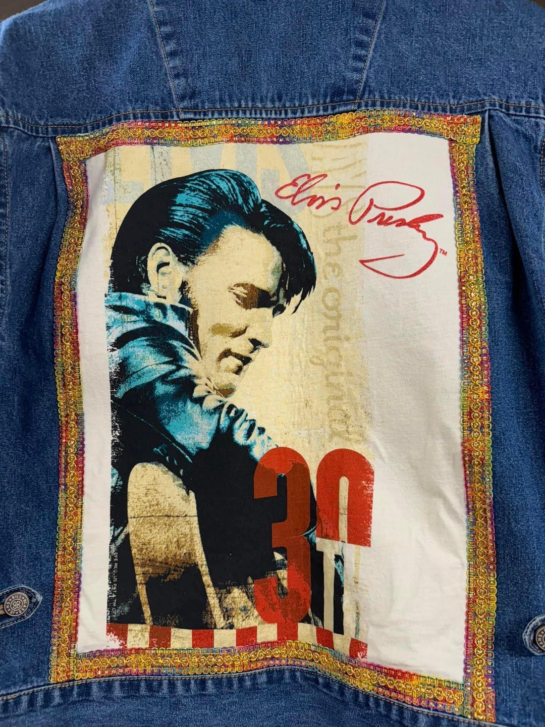 Elvis Presley Denim Jean Jacket, Blue Denim With Attached Elvis Tee on ...