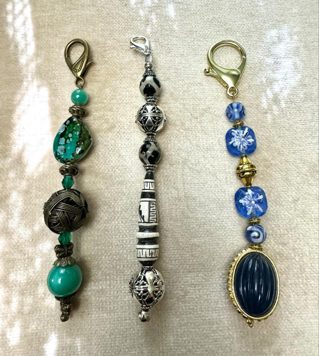 3 Hand Crafted Fobs, for Keychain, Scissors, or Purse Decoration. Not ...