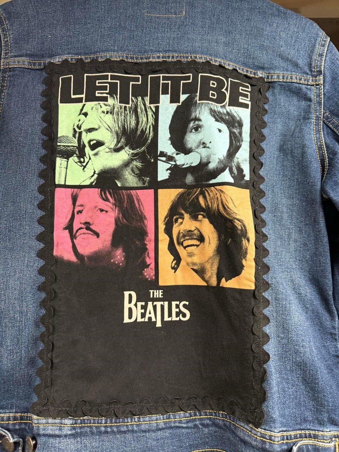 The Beatles Denim Jacket, Beatles, Let It Be, Tee Shirt Attached to ...