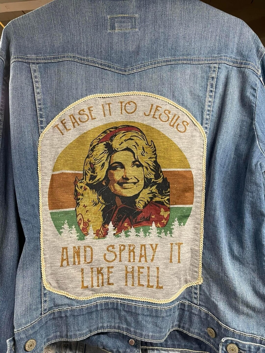 Dolly Parton Denim Jacket, Ladies Size XL, Levi's Jacket, Tease It to ...