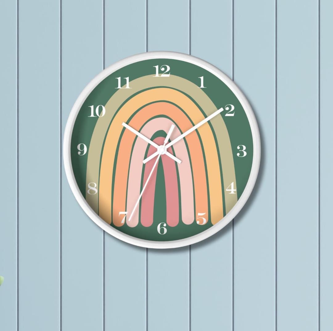 Boho Rainbow Wall Clock: Modern Minimalist Home Decor - Etsy