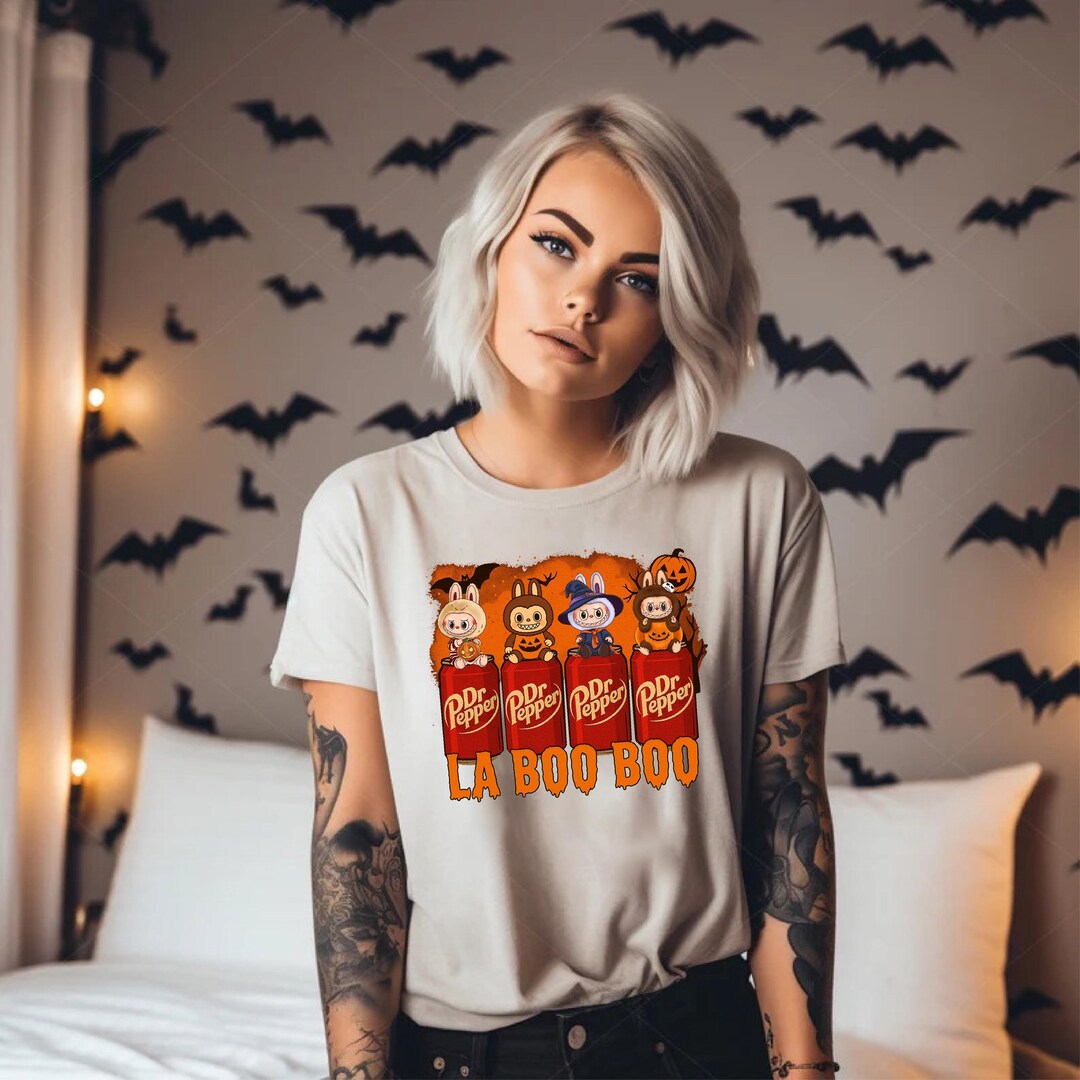 Dr Pepper Halloween Shirt Labubu Halloween T-shirt Ghost Skull Pumpkin ...