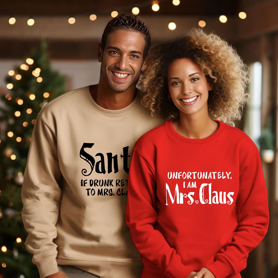 Custom Santa Claus Mrs Claus Sweater, Christmas Sweater, Christmas ...