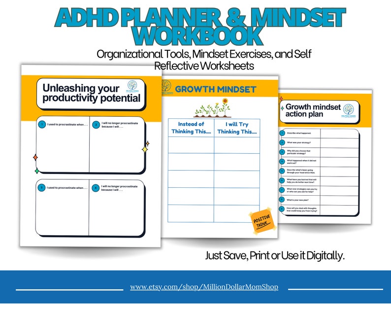 ADHD Planner and Mindset Workbook - Etsy