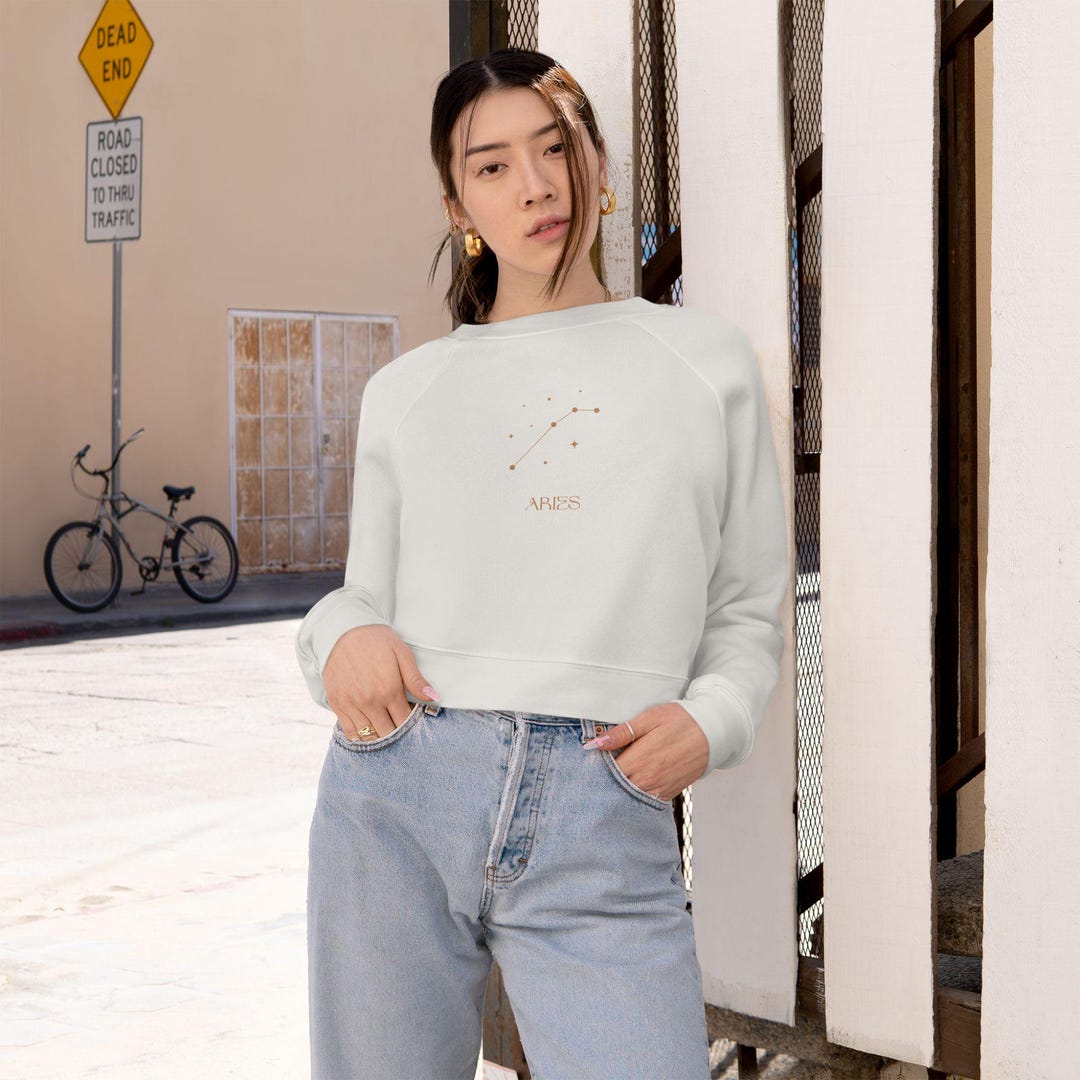 Aries Zodiac Constellation Cropped Pullover, Minimalist Astrology ...