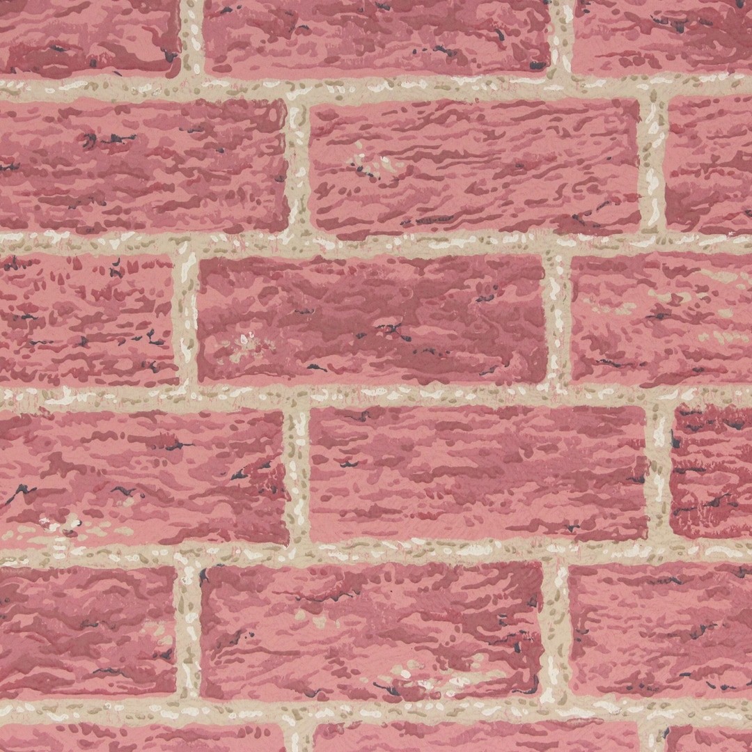 1970s Vintage Wallpaper - Red Brick Pattern, Sold by the Yard - Etsy
