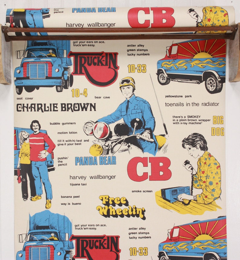 1970s Retro Vintage Wallpaper Vinyl CB Radio Smokey and the - Etsy