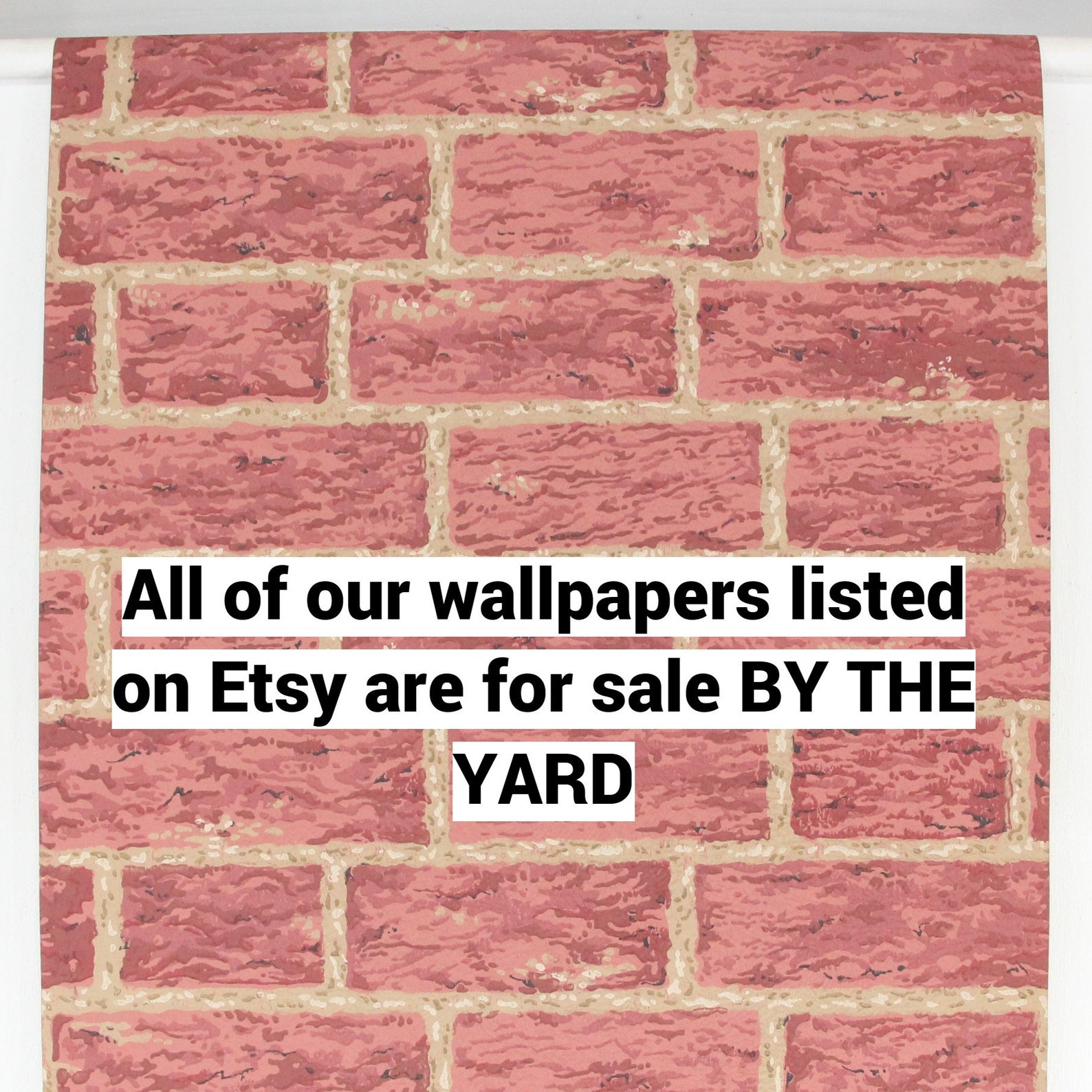 1970s Vintage Wallpaper - Red Brick Pattern, Sold by the Yard - Etsy