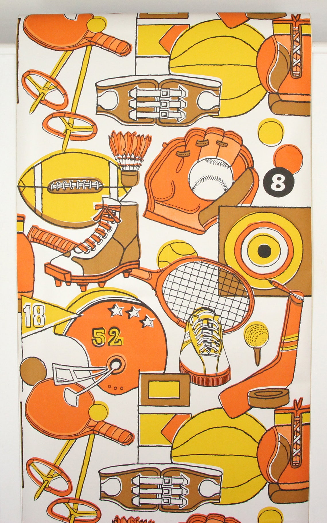 1970s Retro Vintage Adhesive Paper Sports Football Baseball - Etsy
