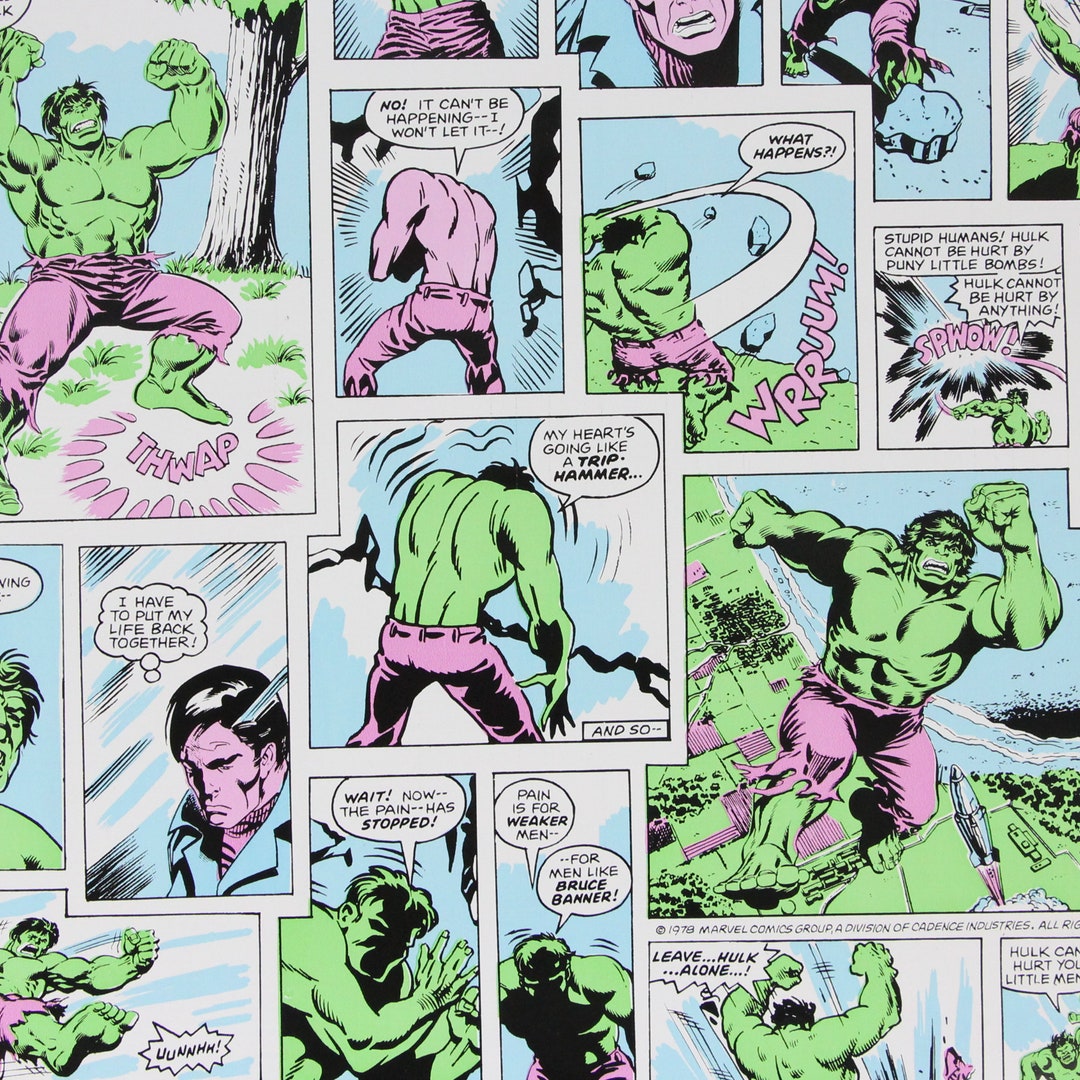 1970s Retro Vintage Adhesive Paper Hulk Bruce Banner Marvel - Etsy