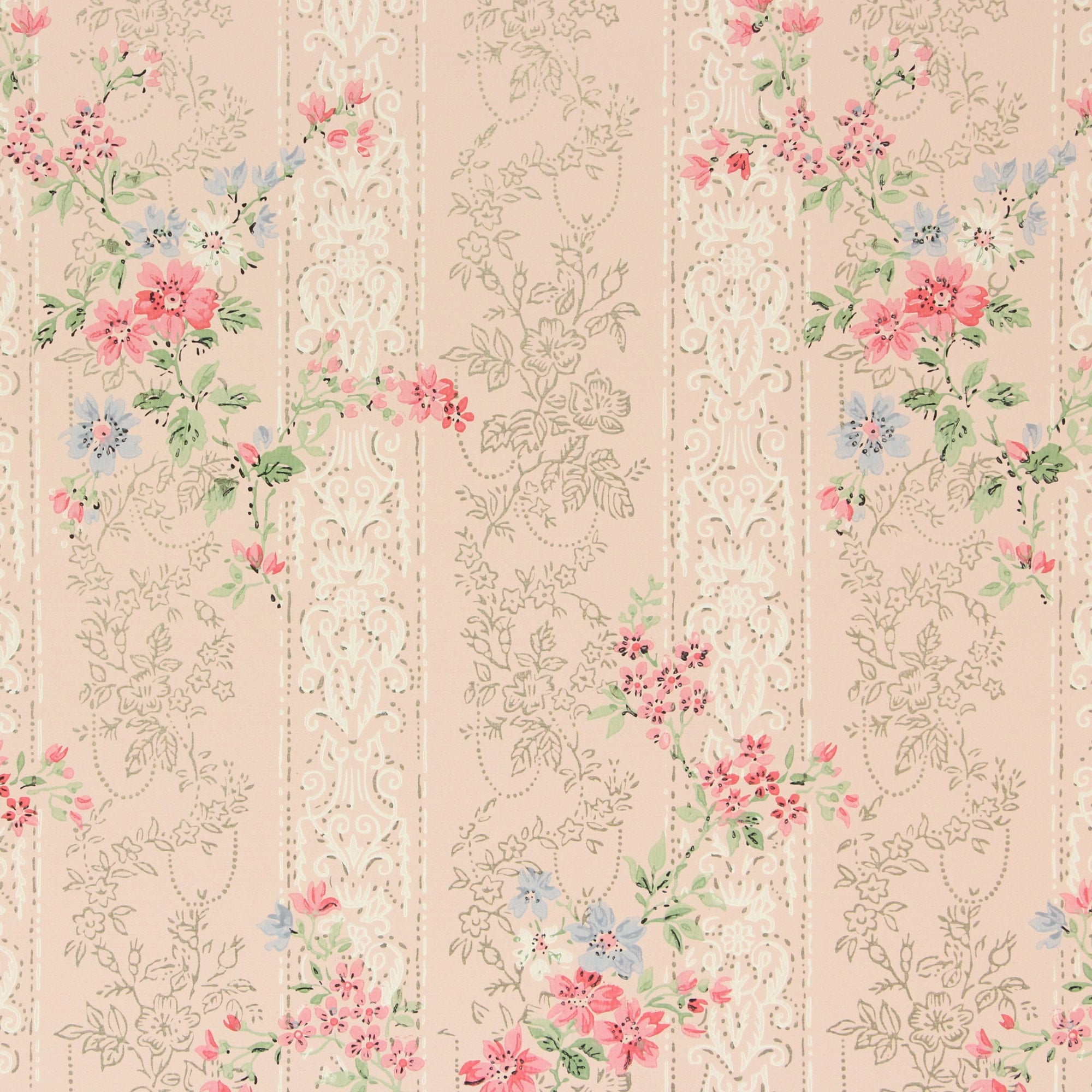 Vintage Wallpaper Pattern Pink