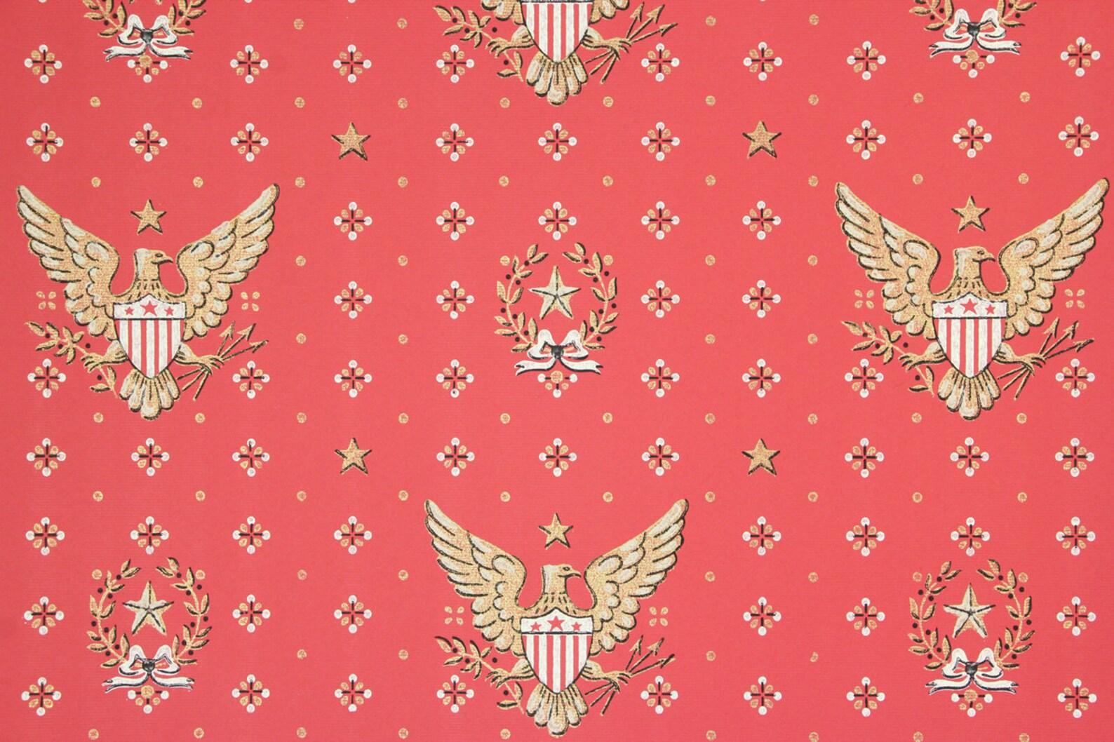 1970s Retro Vintage Wallpaper Americana Patriotic Gold - Etsy