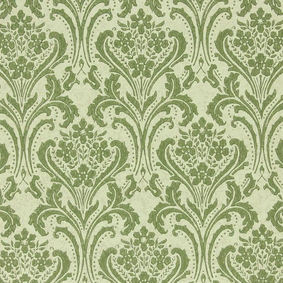 Green And Gold Damask