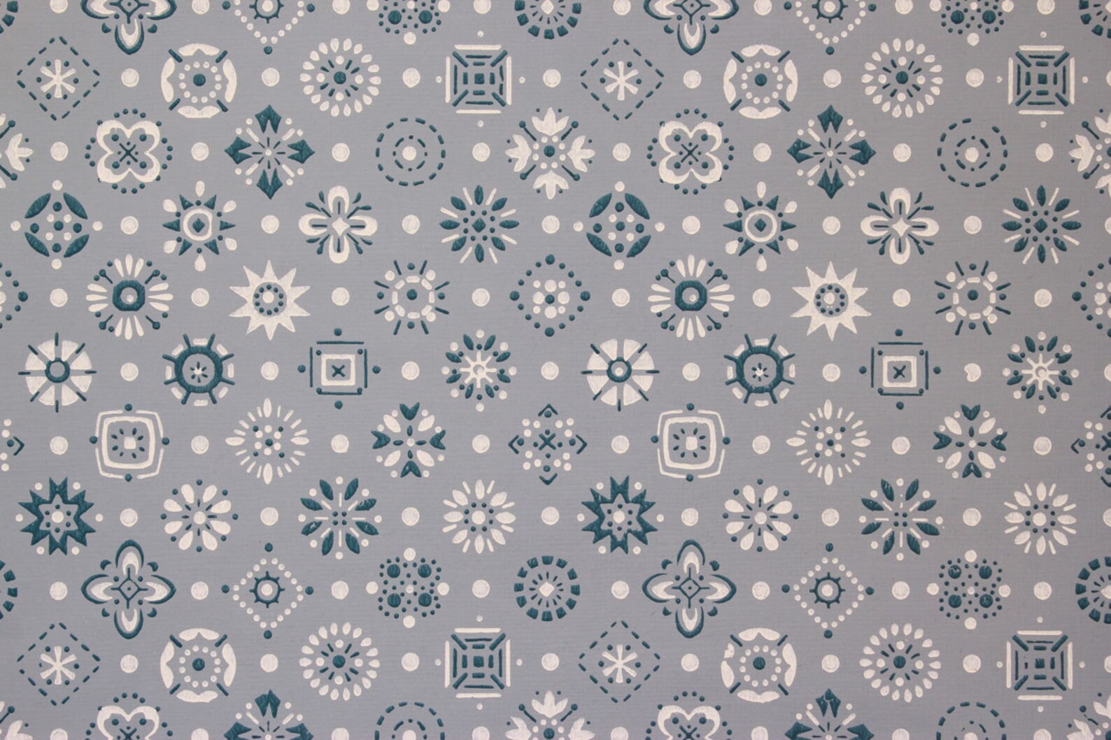1960s Vintage Wallpaper Blue and White Geometric on Blue by | Etsy
