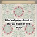 1950s Vintage Wallpaper – Dark Pink & Green Floral Geometric Design ...