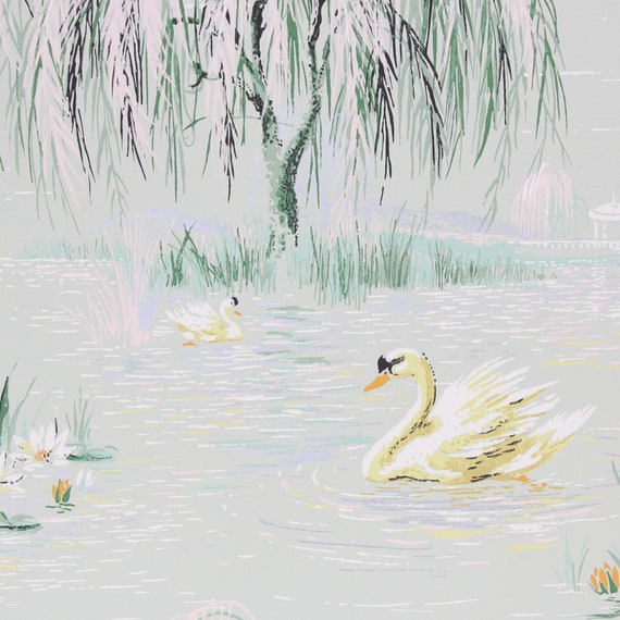Vintage Swan Wallpaper