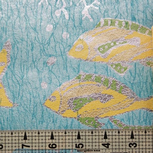1970s Vintage Wallpaper Retro Vinyl Fish on Blue and Silver | Etsy
