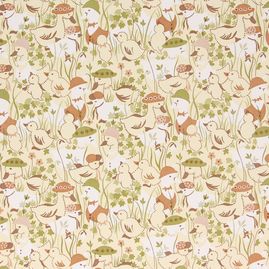 1970s Vintage Wallpaper Retro Cute Ducks and Ducklings With - Etsy