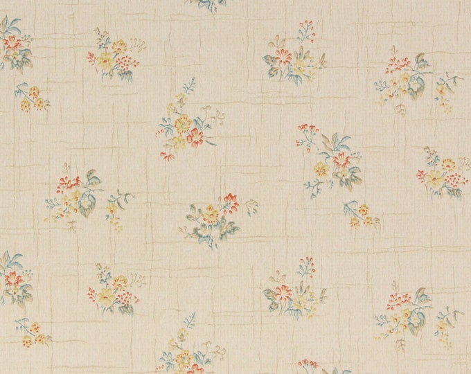 1920s Vintage Antique Wallpaper Small Flower Bouquets on White by the ...