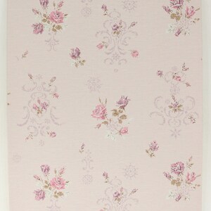 1960s Vintage Wallpaper - Purple Roses and Scrolls, Sold by the Yard - Etsy