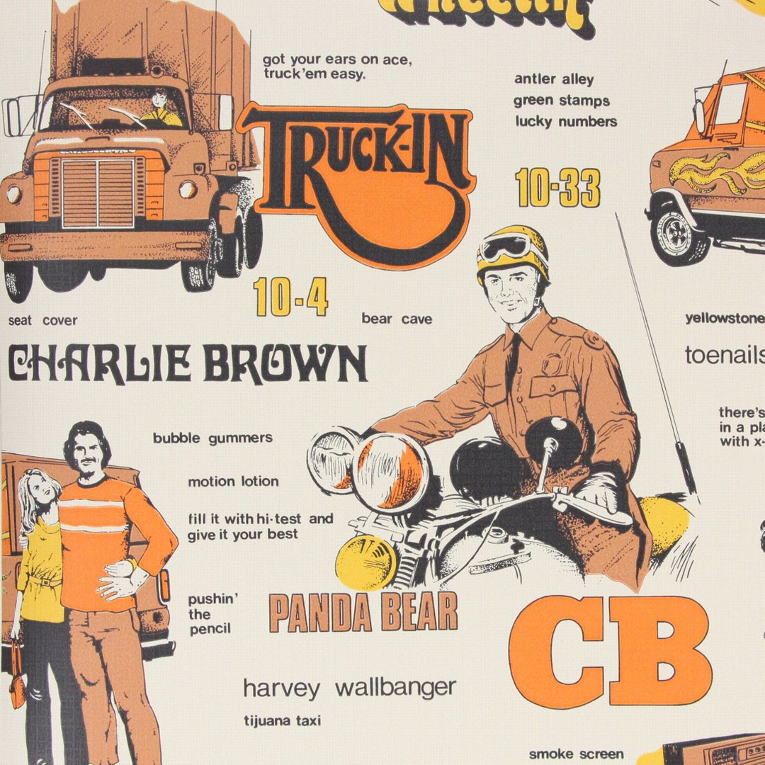 1970s Vintage Wallpaper - Retro Vinyl CB Radio Smokey and the Bandit ...