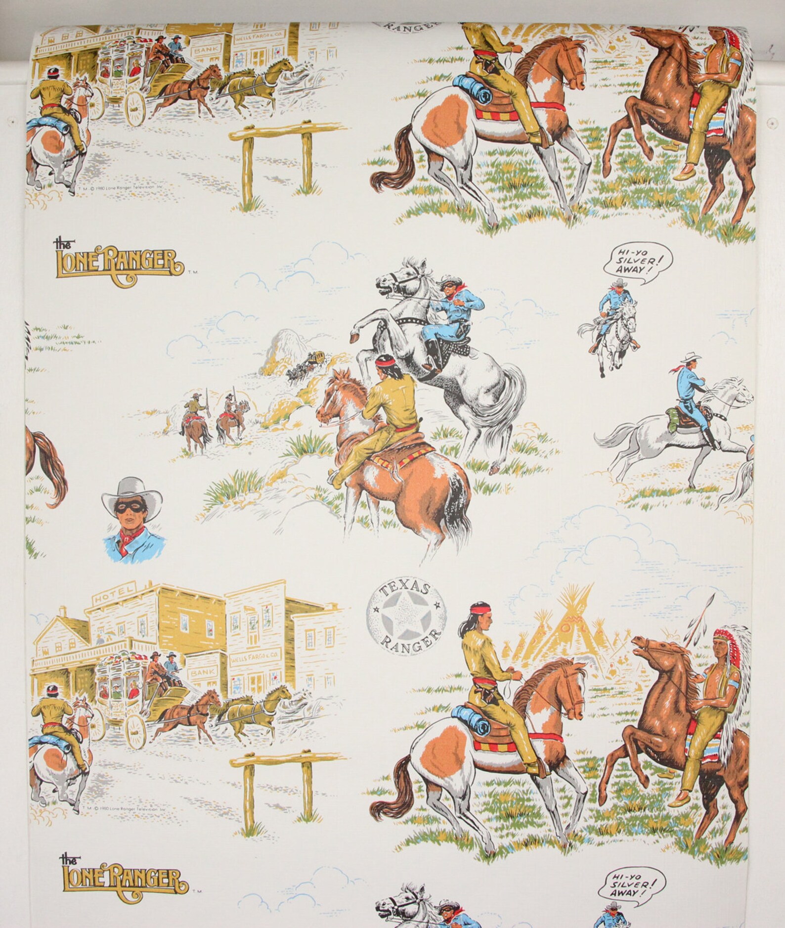 1980s Vintage Wallpaper Lone Ranger Texas Ranger Tonto Silver - Etsy