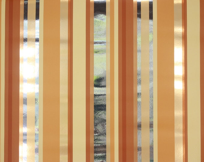 1970s Retro Wallpaper Mylar Brown and Beige Stripe on Silver - Etsy