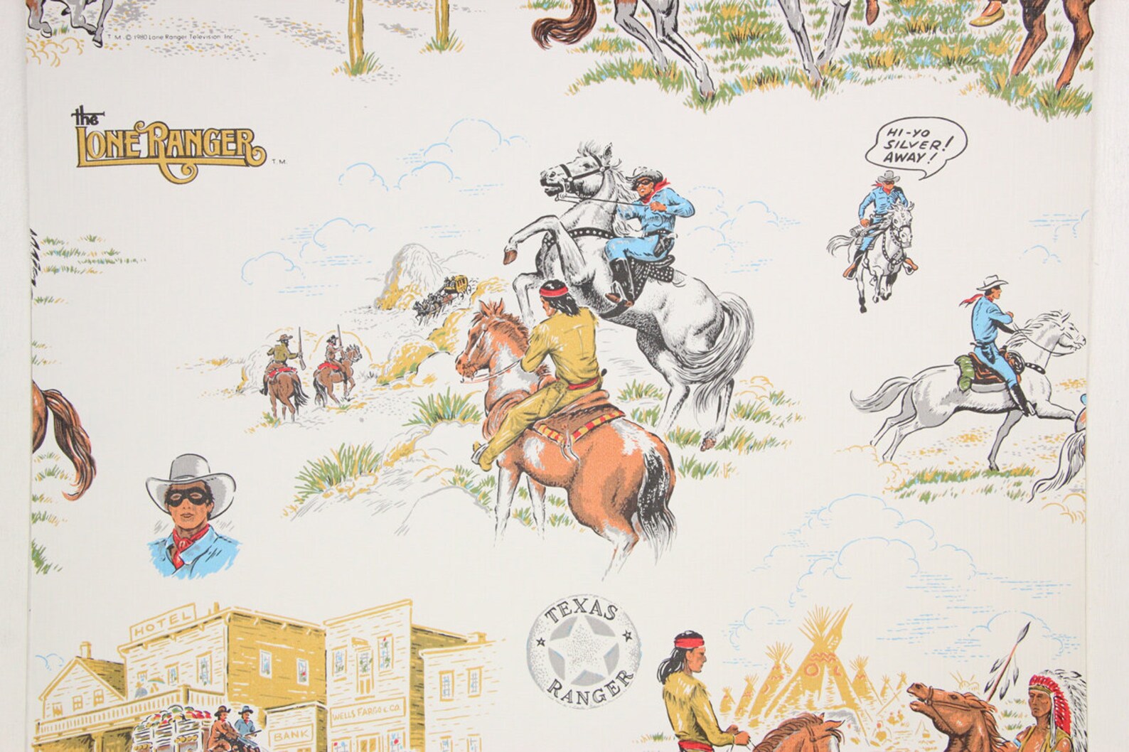 1980s Vintage Wallpaper Lone Ranger Texas Ranger Tonto Silver - Etsy
