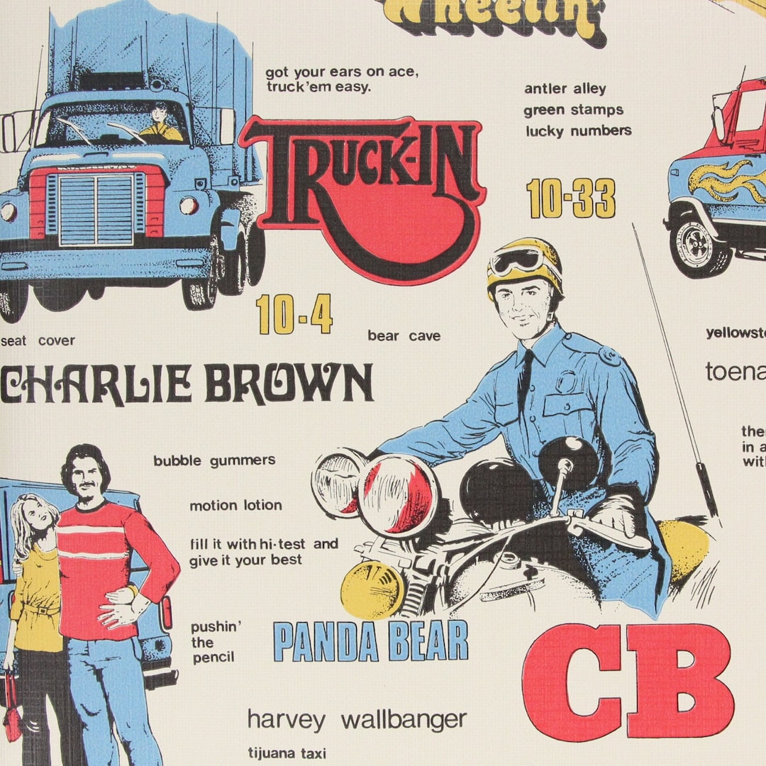 1970s Retro Vintage Wallpaper - Vinyl CB Radio Smokey and the Bandit ...