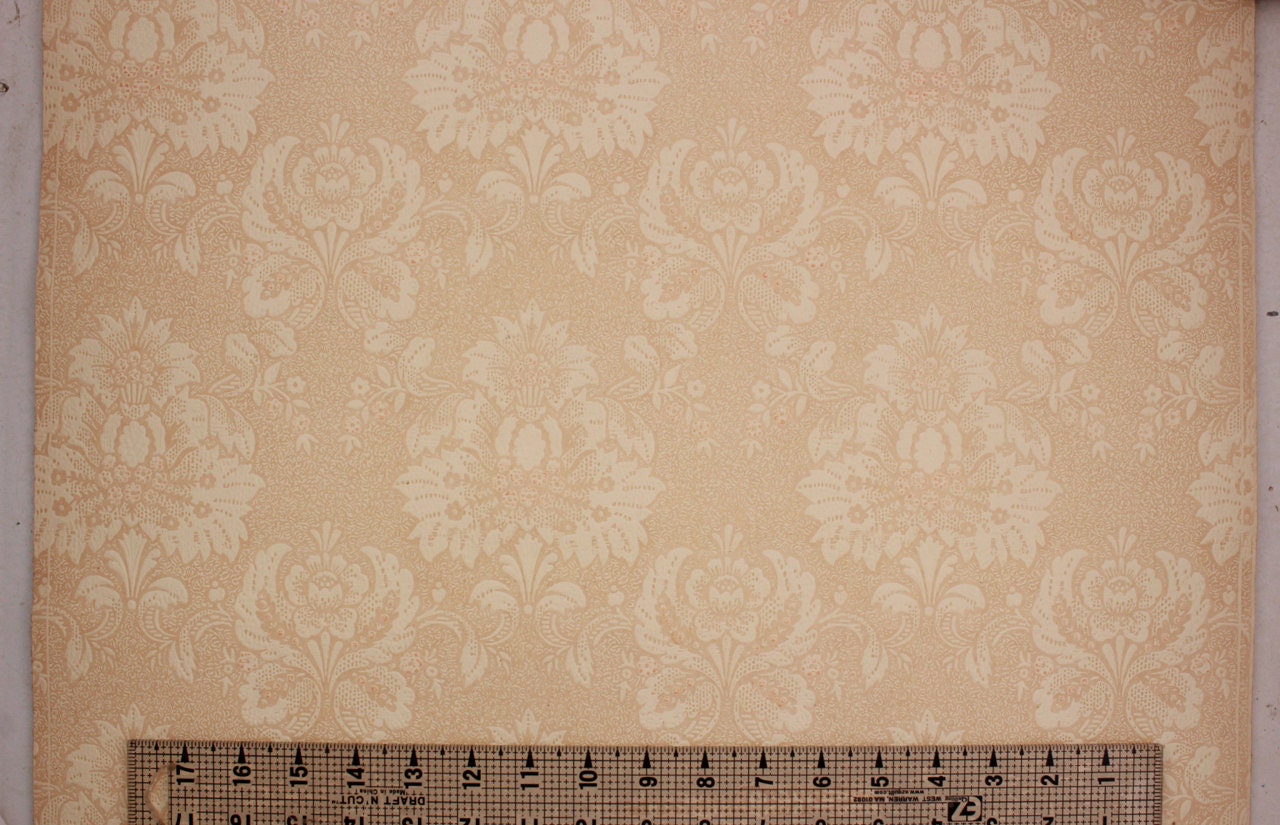 1930s Vintage Antique Wallpaper Textured off White Damask on | Etsy