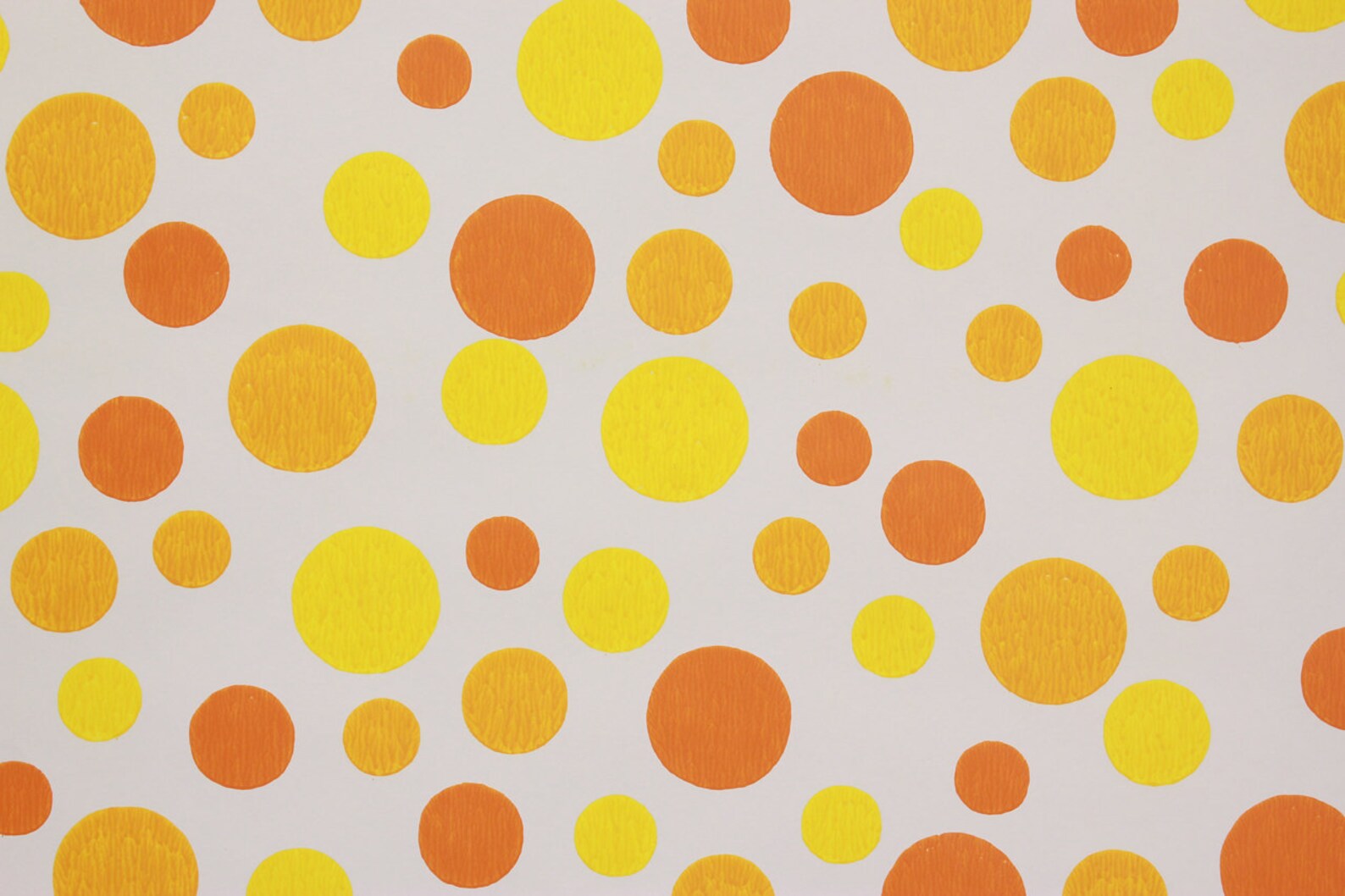 1970s Vintage Wallpaper Vinyl Retro Mod Orange and Yellow Dots | Etsy