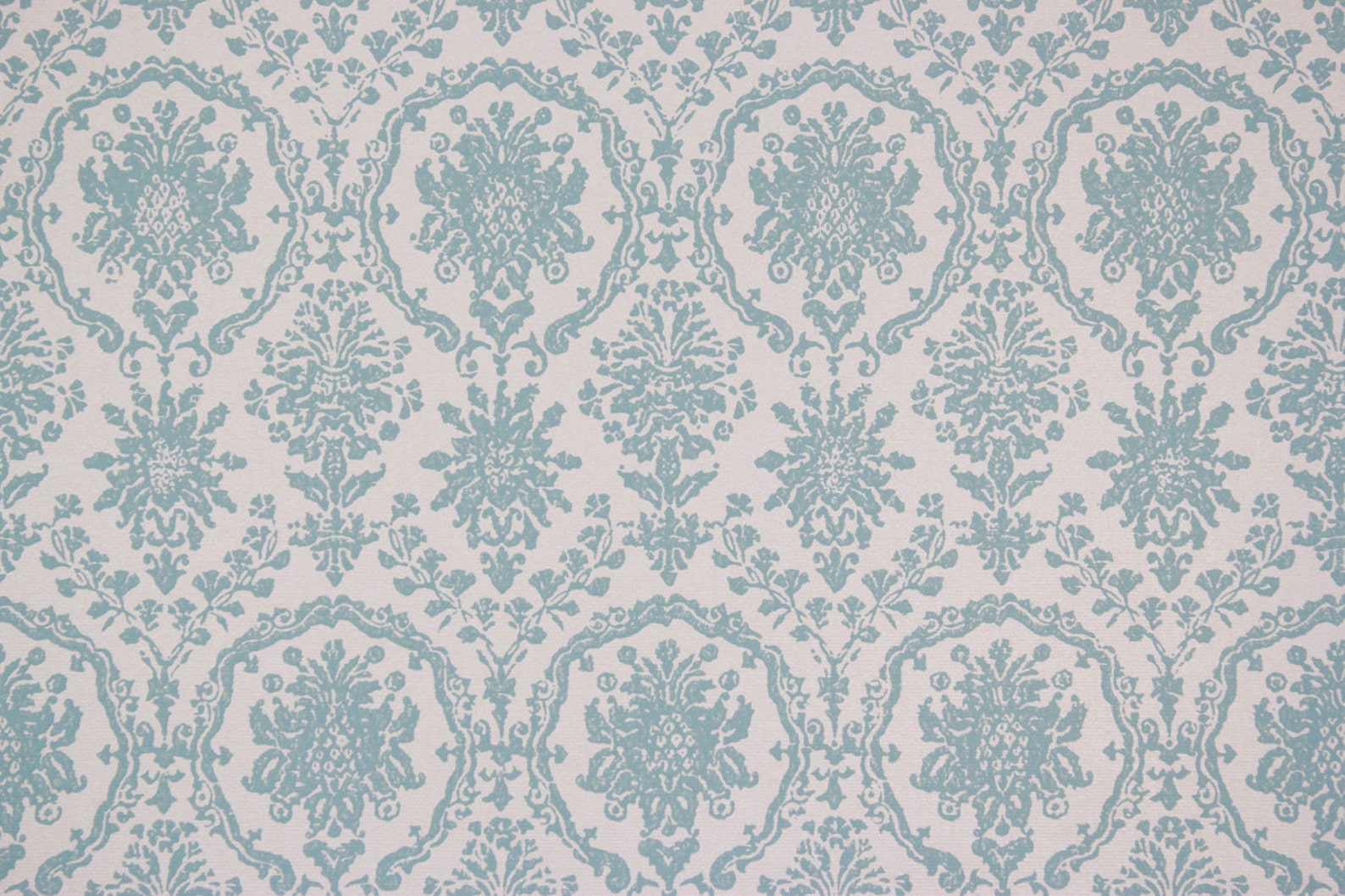 1960s Vintage Wallpaper Blue Damask on White by the Yard - Etsy