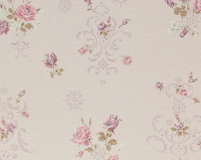 1960s Vintage Wallpaper Purple Roses and Scrolls by the Yard - Etsy