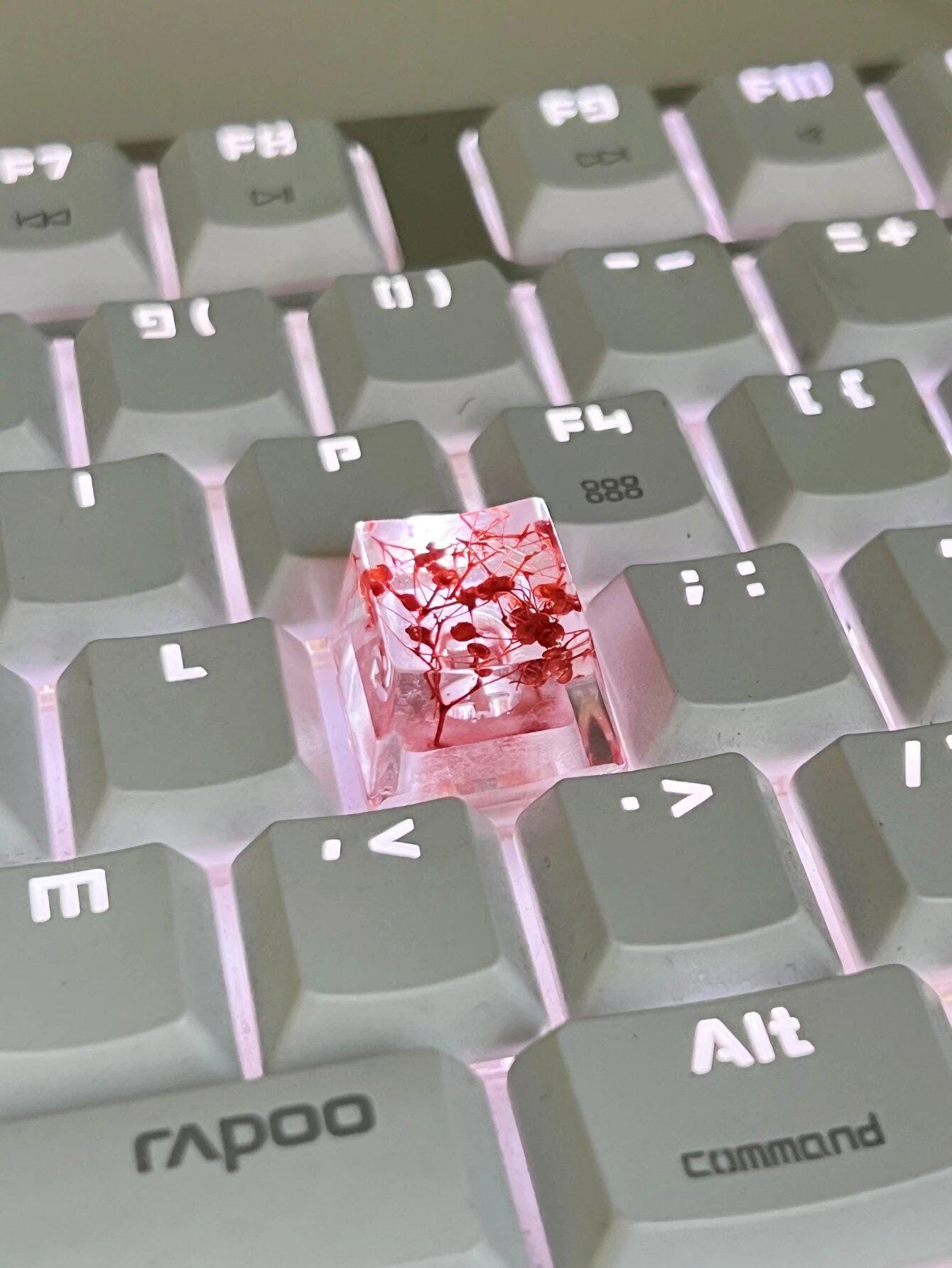 High Quality Epoxy Cherry Blossom Keycap, Translucent Leaves Dry ...