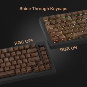 Wood Mechanical Keyboard, Keycaps, 136 Keys Walnut Wood Grain Cherry ...