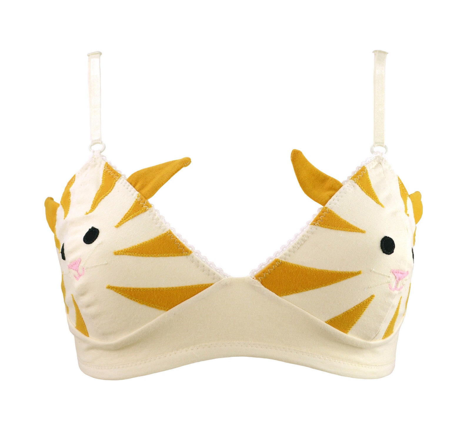 Ginger Cat Bra With Ears Cute Lingerie | Etsy
