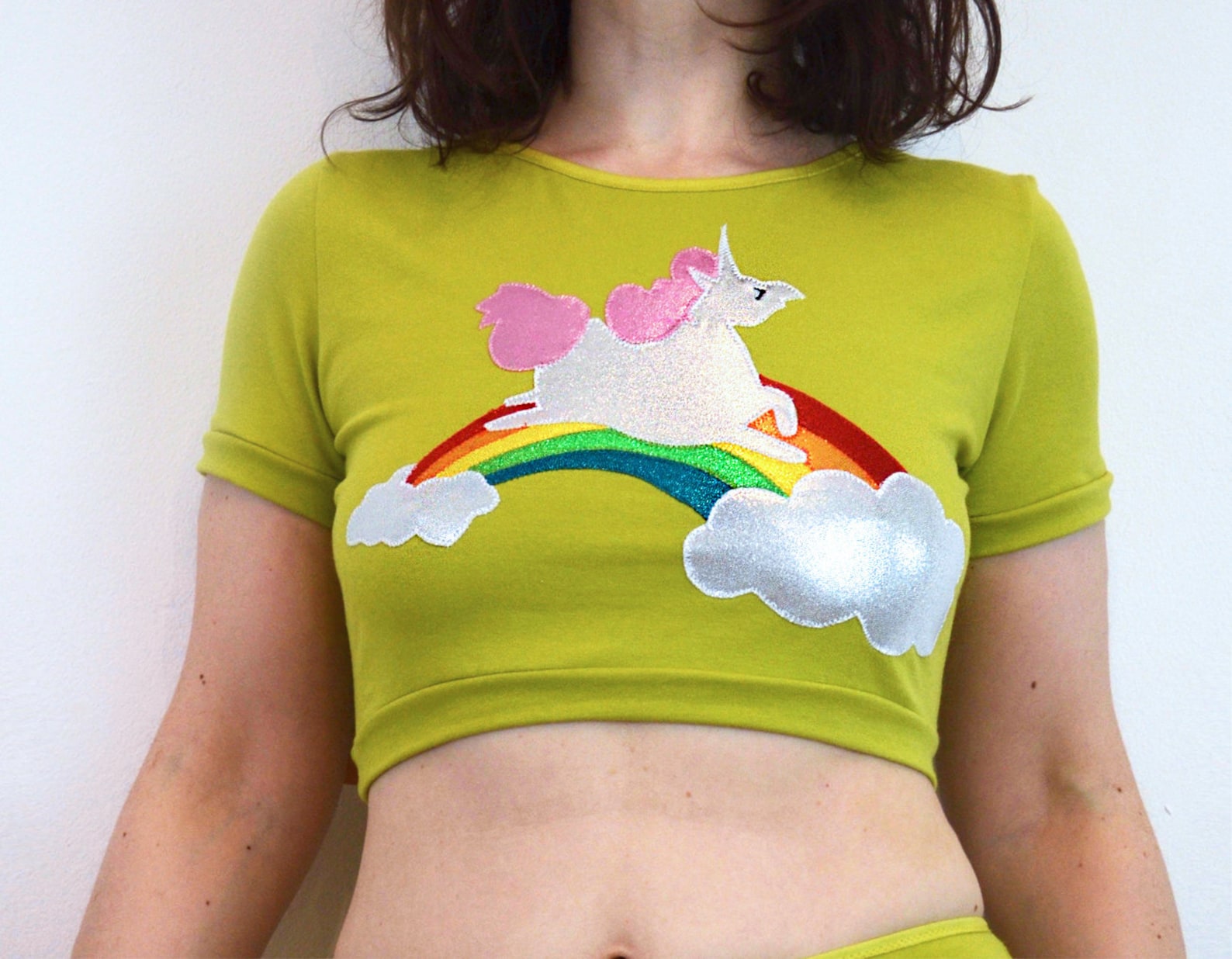 T Shirt Unicorn Rainbow Pink Crop Top 3 Color Options - Etsy