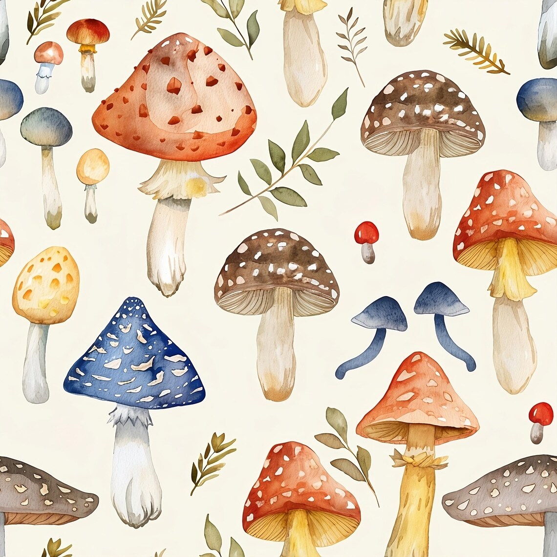 Wild Mushroom Seamless Digital Pattern for Craft & Design Projects - Etsy