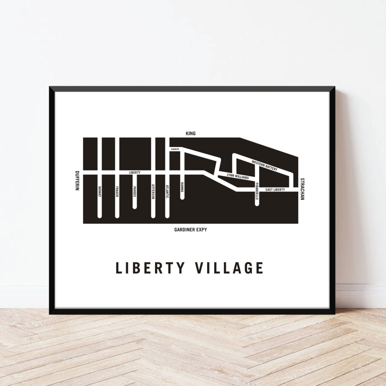 Liberty Village Neighbourhood Map Print | Toronto City Map Poster ...