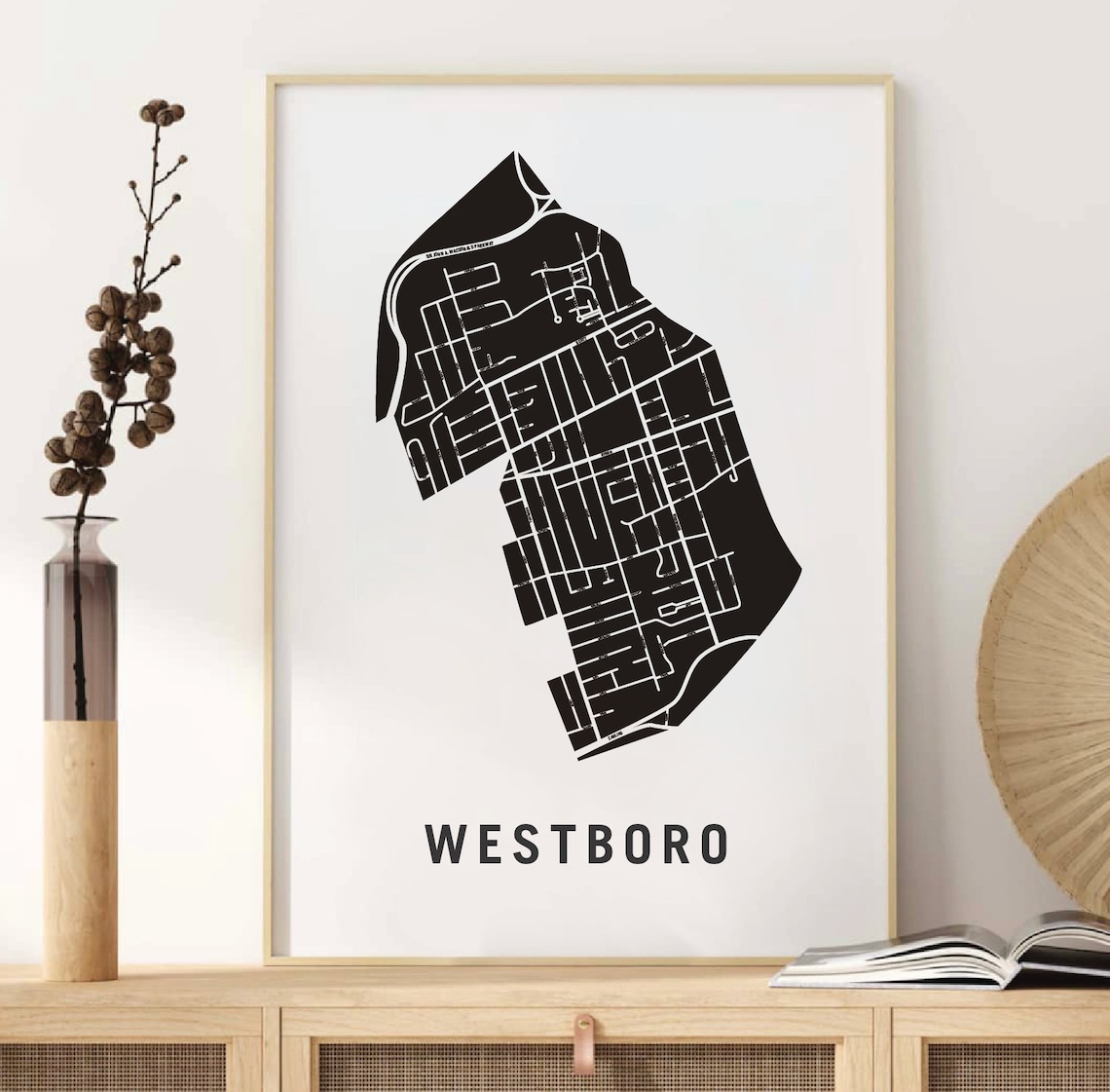 Westboro Map Modern Neighbourhood Art Print Ottawa Housewarming Gift ...
